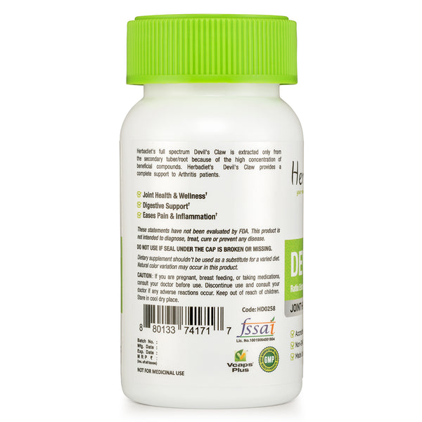 Devil's Claw Extract Capsules 10:1 STRONG Effective Joint Pain Relief ...