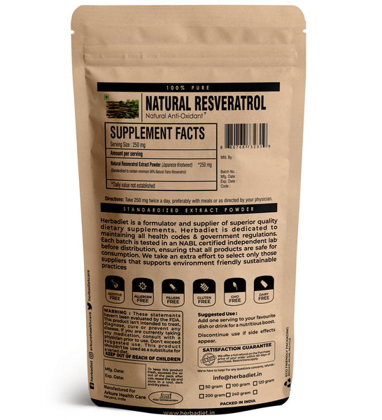 Trans Resveratrol Powder 100% Pure Anti-aging Antioxidant USP Highest ...