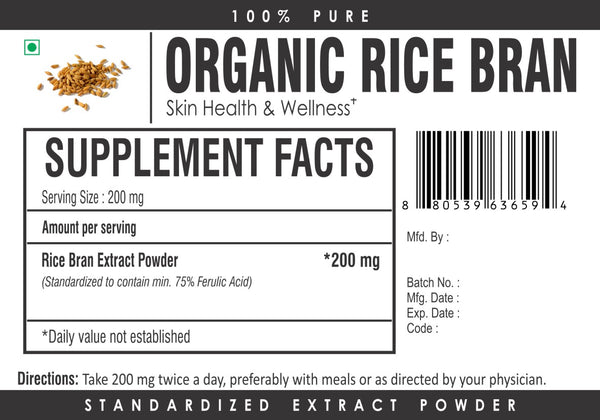 Organic Rice Bran Extract Powder 75% Ferulic Acid Weight Loss Skin ...
