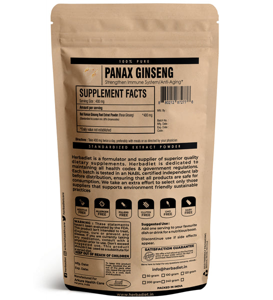 Korean Panax Red Ginseng Extract Powder Strong 80% EXTRA POTENCY ...