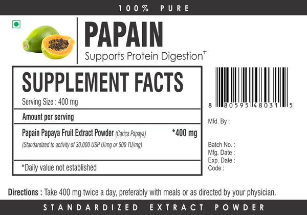 Papain 400 TU / 30,000 USP Papaya Fruit Extract Powder Digestive Enzyme ...