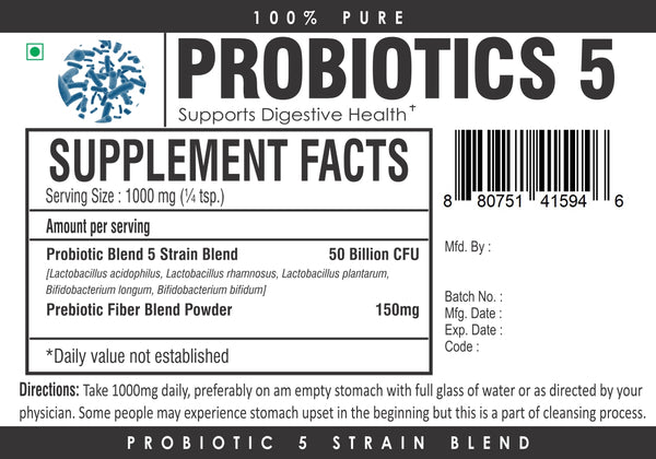 Daily Probiotics for Men & Women 50 Billion CFUs/serving 5 Active ...