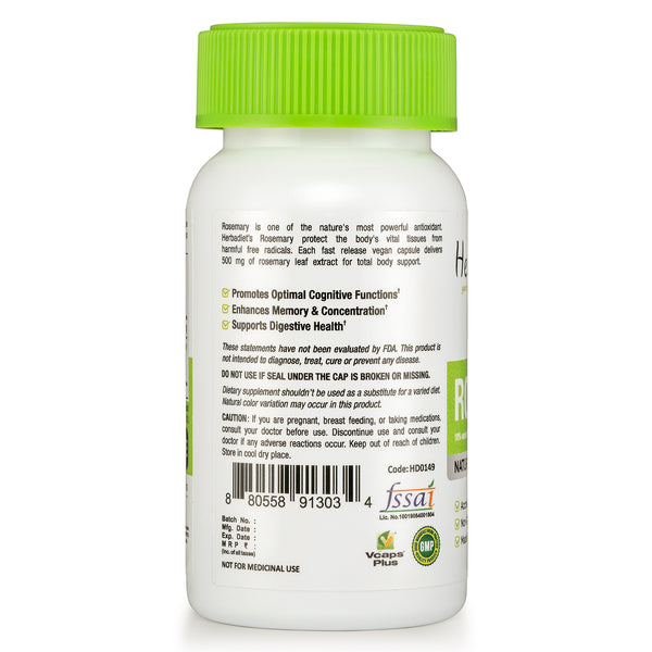 Rosemary Leaf Extract Capsules 20:1 Natural Powerful Antioxidant Immune ...