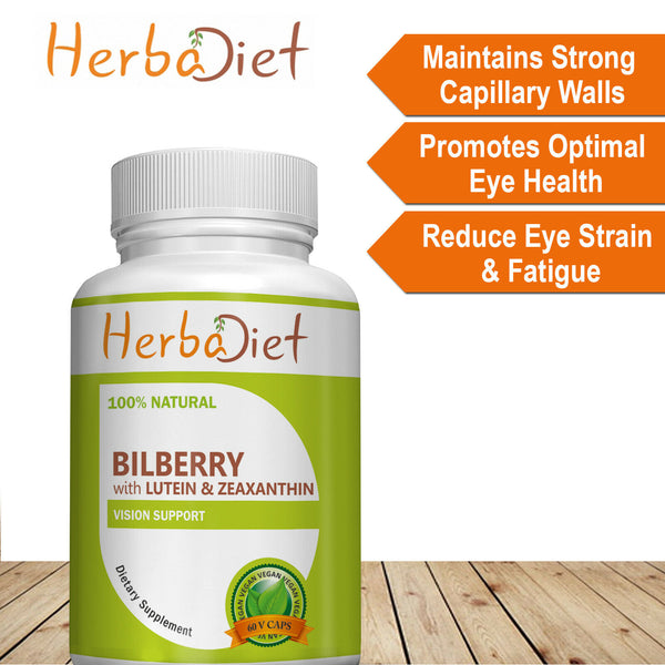 Natural Eye Complex Bilberry with Lutein Extract Capsules Eye Health ...