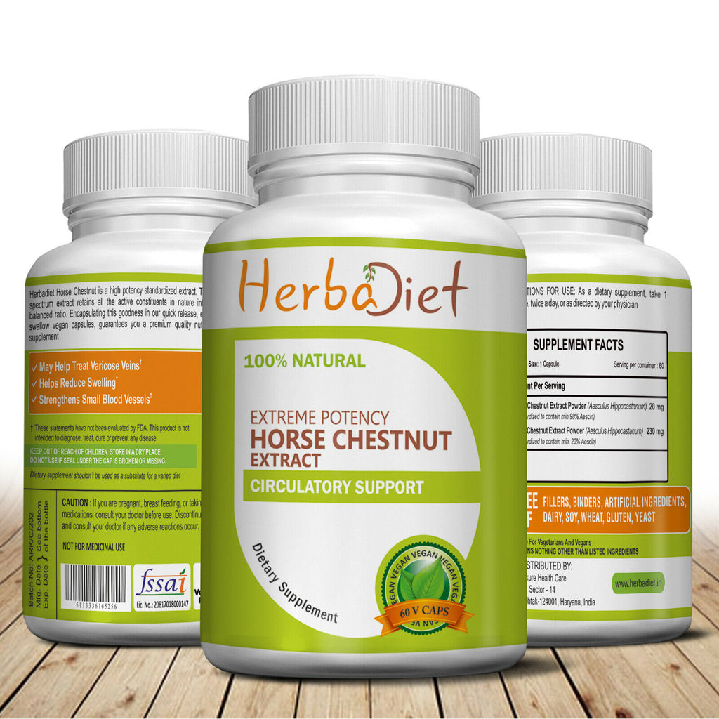 Horse Chestnut Extract Capsules 98% AESCIN STRONGEST Natural ...