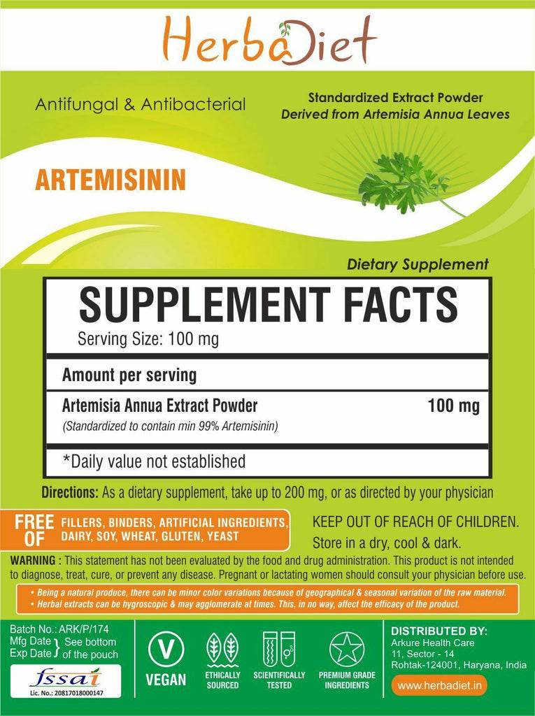 Artemisia Annua Extract POTENT 99% ARTEMISININ Powder Anti-bacterial ...