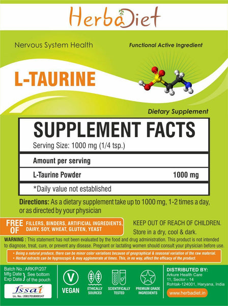 L-Taurine Powder PURE Energy Drink Pre Workout Muscle Pump Strength ...