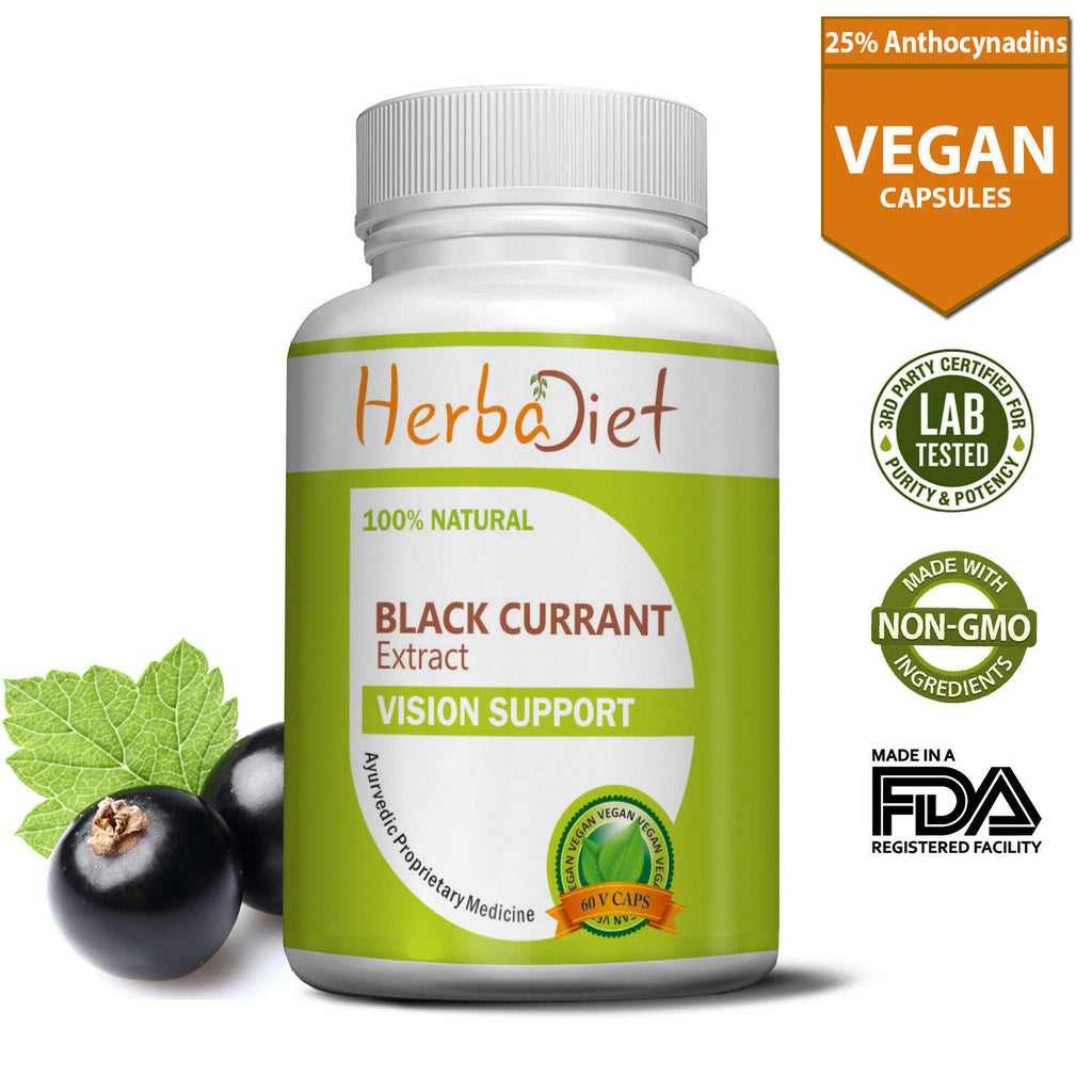 Black Currant Extract Capsules 25% Anthocyanidins Eye Vision Health ...