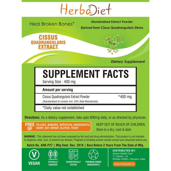 Cissus Quadrangularis Extract Powder 25:1 bone strength supplements ...